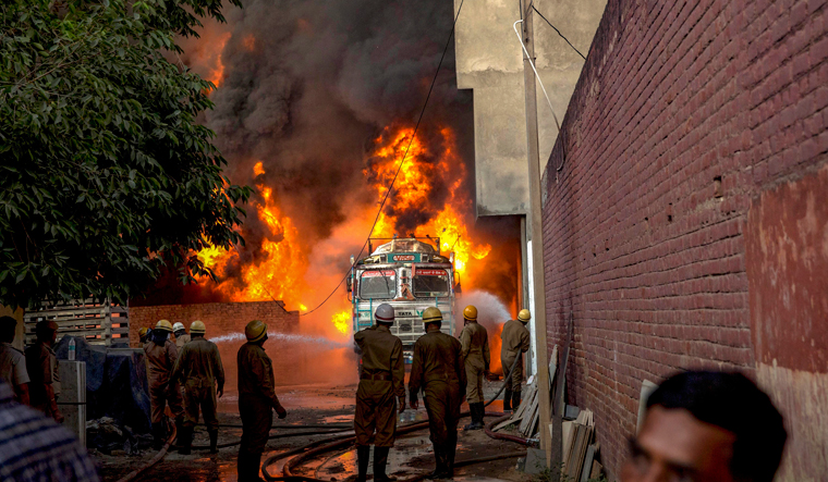 Massive fire in south Delhi factory continues to rage on- The Week
