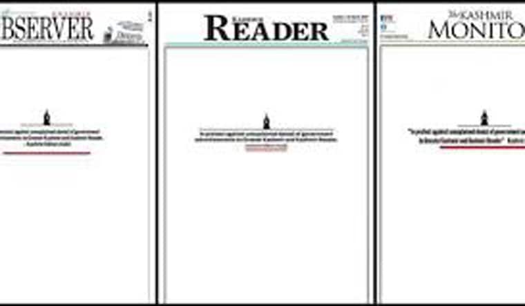 Newspapers run blank front pages in Kashmir to protest 'denial' of govt ...