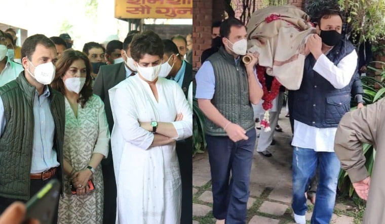 Rahul turns pallbearer at funeral of Rajiv aide Satish Sharma- The Week