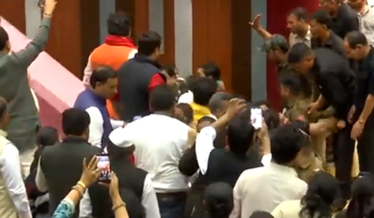 AAP, BJP councillors trade blows inside MCD civic centre over standing committee poll results ...