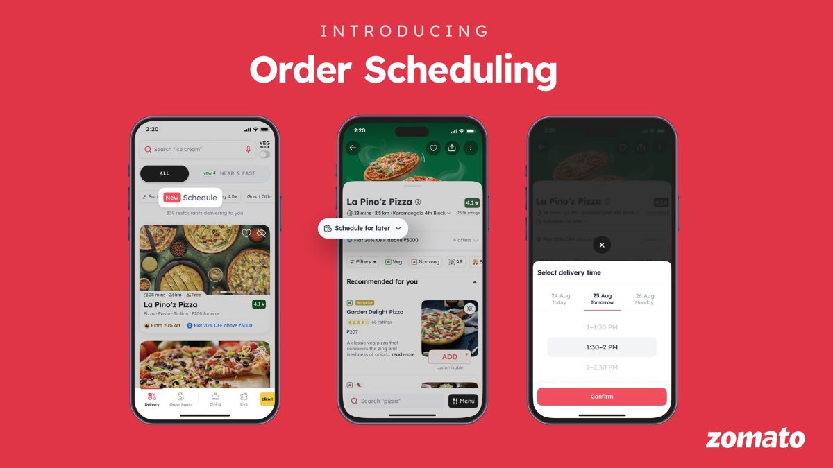 Now you can schedule your Zomato food delivery order two days in ...