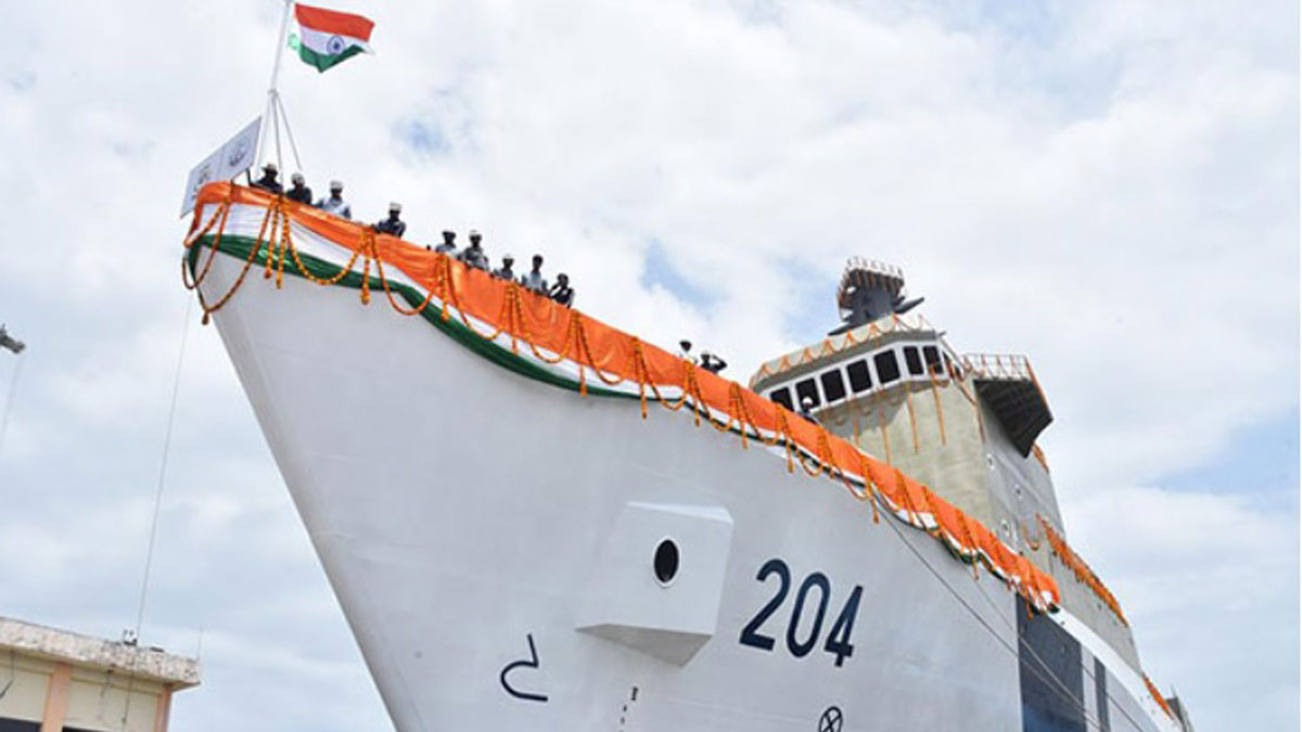 How India's first indigenously built pollution control vessel Samudra ...