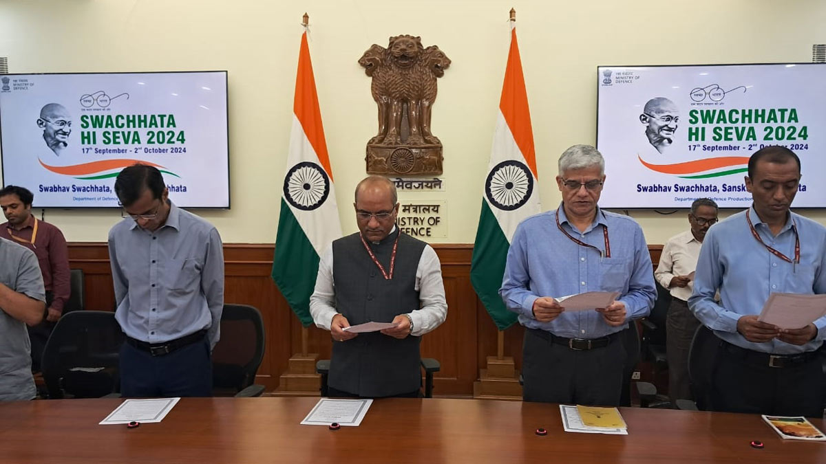 Major sanitation drive at Department of Defence Production offices; 446 ...