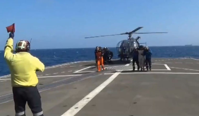 Indian warship rescues 21 crew members of Barbados-flagged vessel in ...