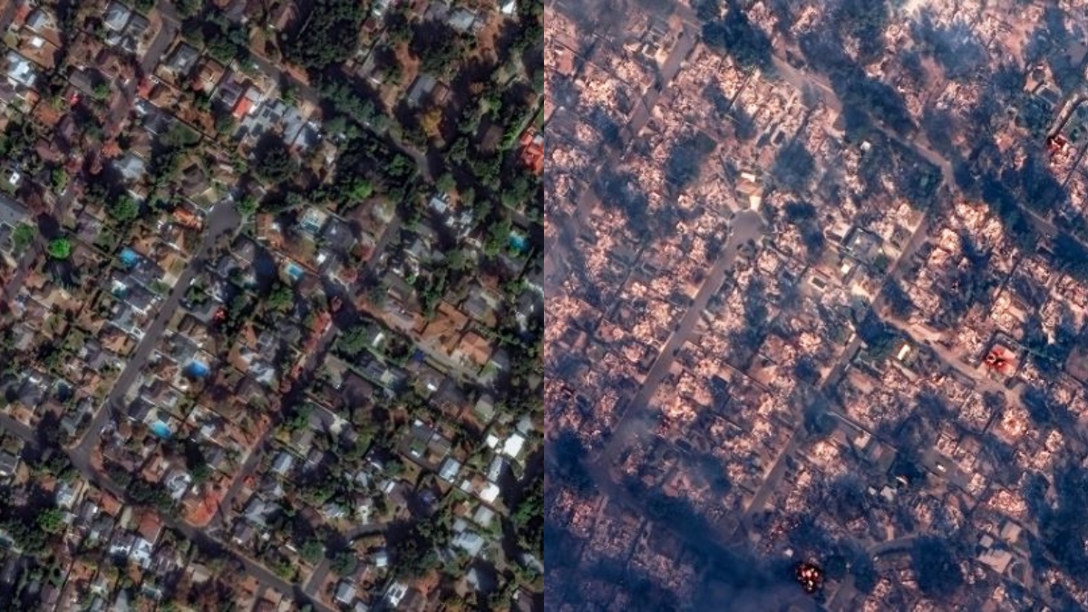 Shocking before and after images show ferocity of Los Angeles wildfire ...