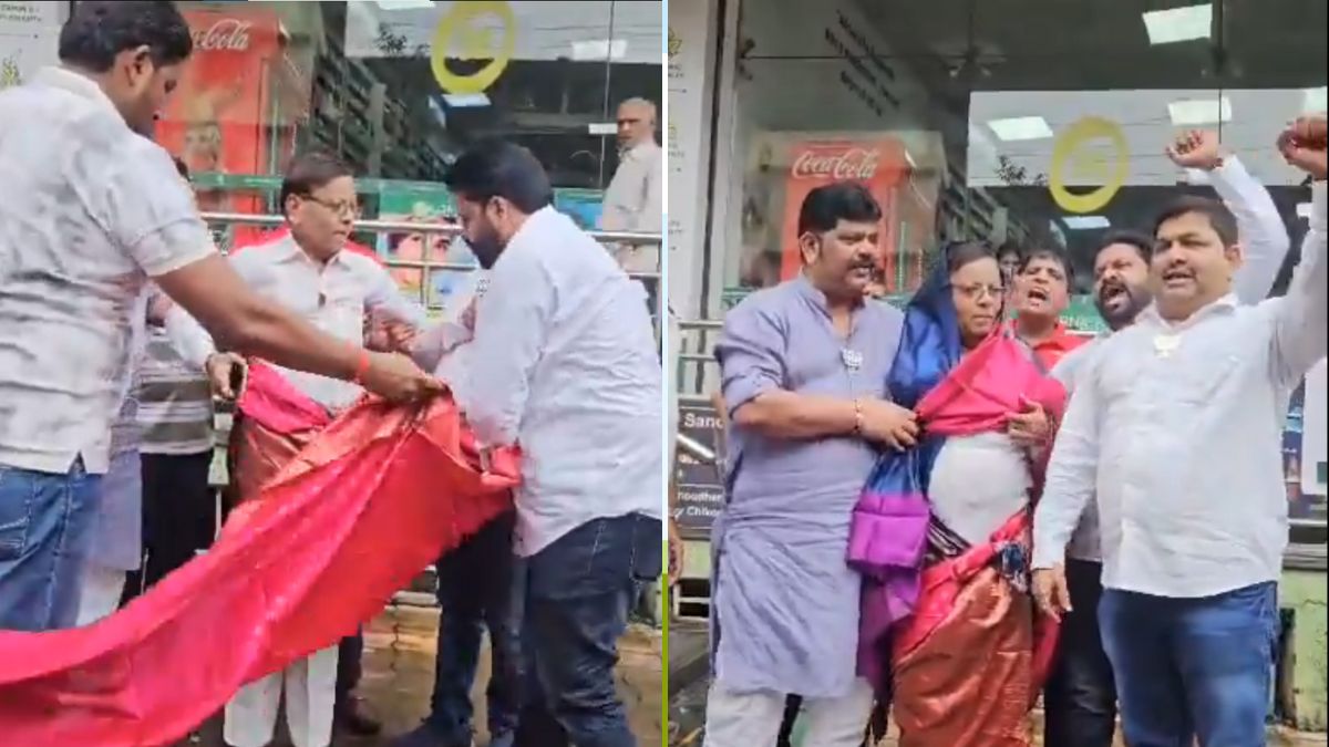 WATCH | BJP workers forcibly drape sari on aged Congress worker Prakash ...