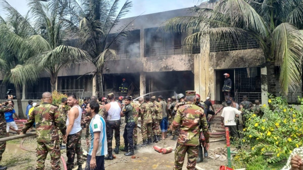 Bangladesh plane crash: Milestone college students walking out with ...